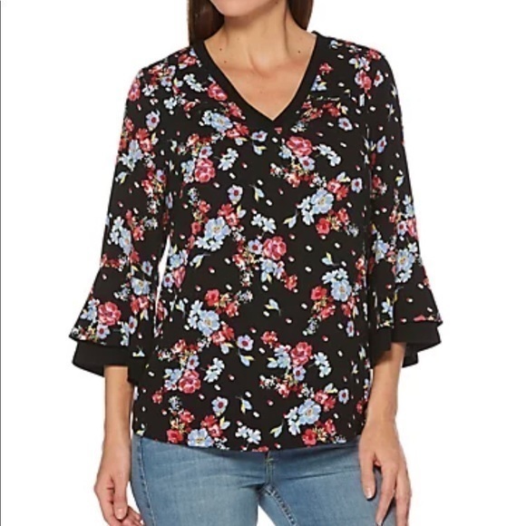 Rafaella | Tops | Rafaella Floral Long Sleeve Blouse | Poshmark